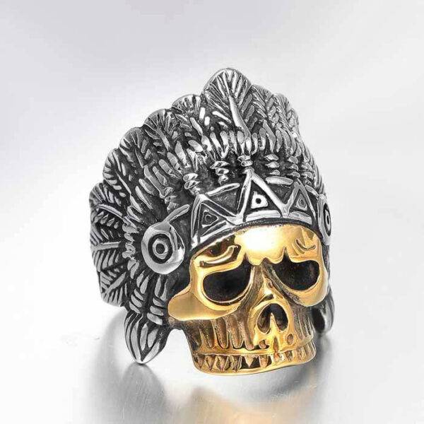 The Chief-Bold Indian Skull Ring - Bracelance