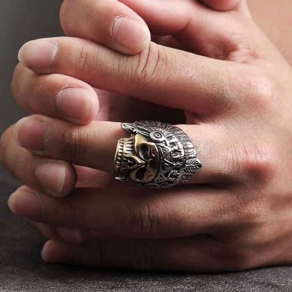 The Chief-Bold Indian Skull Ring - Bracelance